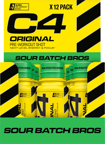 C4 Original Pre Workout Shot Sour Batch Bros 12 X 60 Ml What Sup